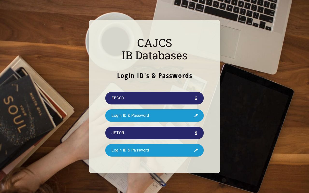 Databases Login details for students